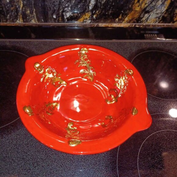 Accents | Beautiful Asian Vintage Red Painted Dish | Poshmark